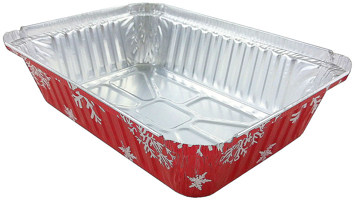 Durable 2 1/4 lb. Oblong Holiday Foil Pan With Dome Lid 100/CS ...