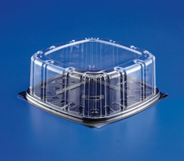 Inline 8500C Black Square 2-3 Layer Cake Display Container wClear Dome ...